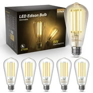 CROWN LED Edison Light Bulb E27 Socket | Dimmable, 4 W, 2200 K Warm ...