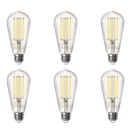 CROWN LED Edison Light Bulb, E27 Socket, Dimmable, 4W, 2200K Warm White ...