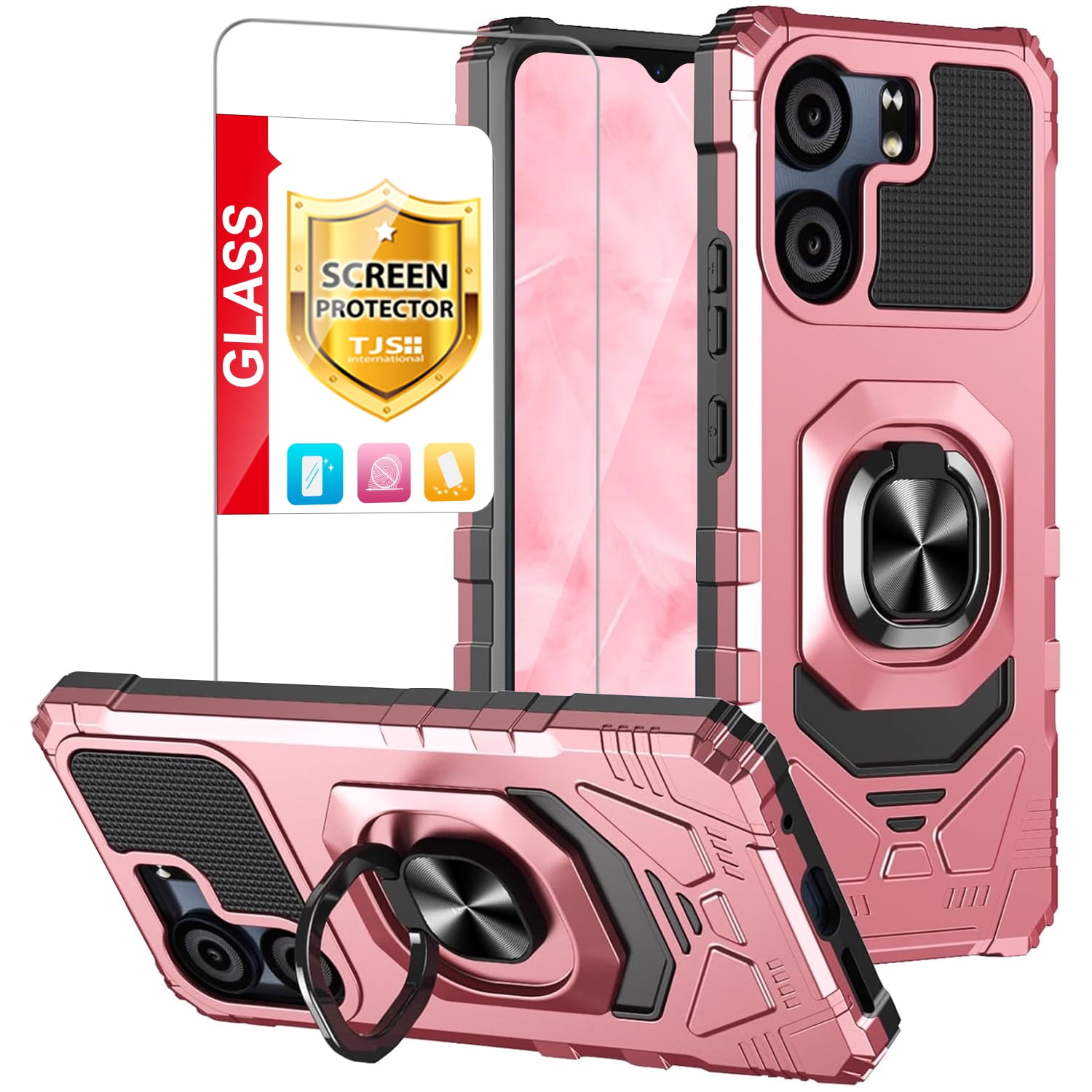 TJS for BLU View 5 (B610V) / BLU F5 5G Phone Case, with Tempered Glass ...