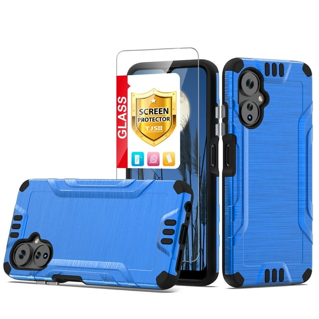 TJS for Boost Mobile Celero 5G 2024 (3rd Version) Phone Case, with Tempered Glass Screen ...