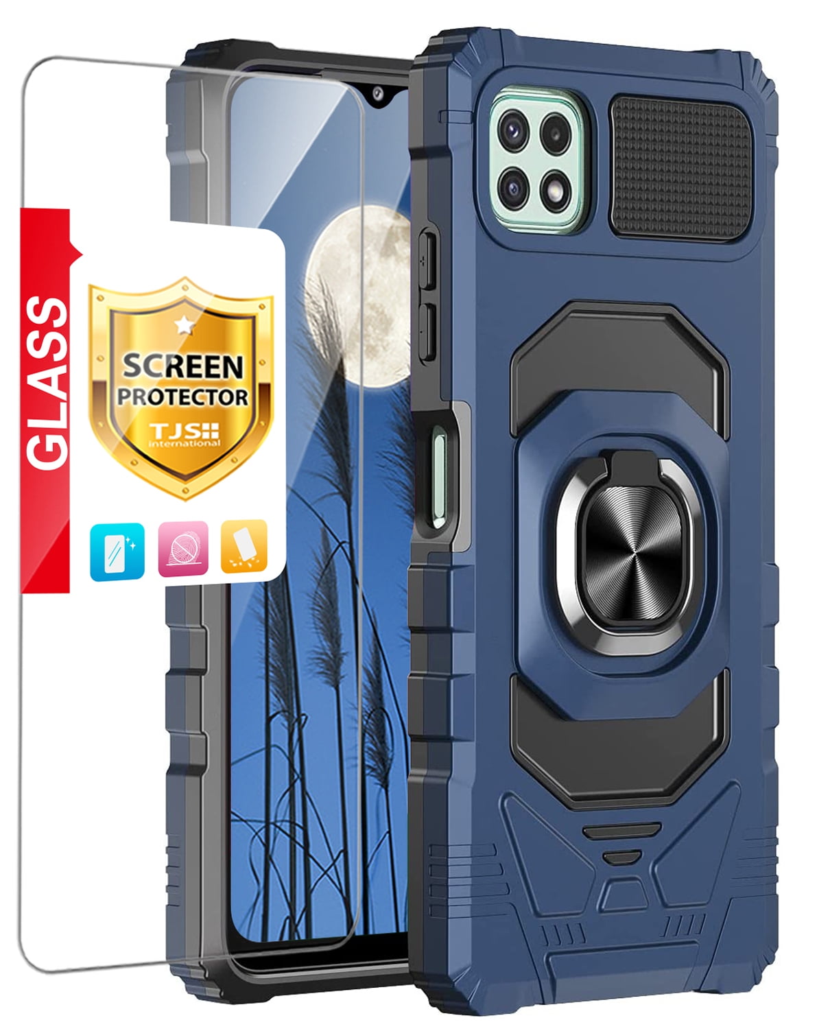 TJS for Boost Mobile Celero 5G Plus 7.0" 2023 Phone Case, with Tempered ...