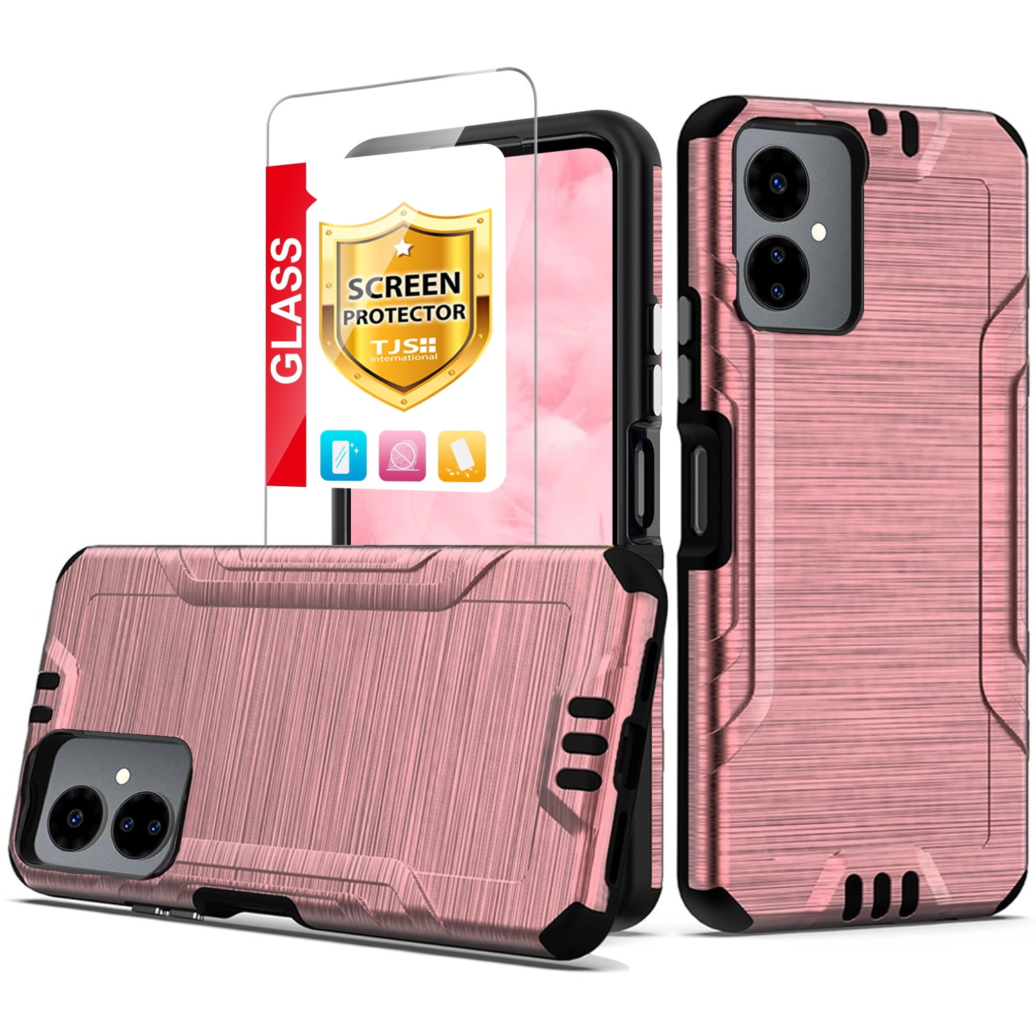 TJS for Boost Mobile Celero5G SC Phone Case (SC Version Only), with Tempered Glass Screen ...