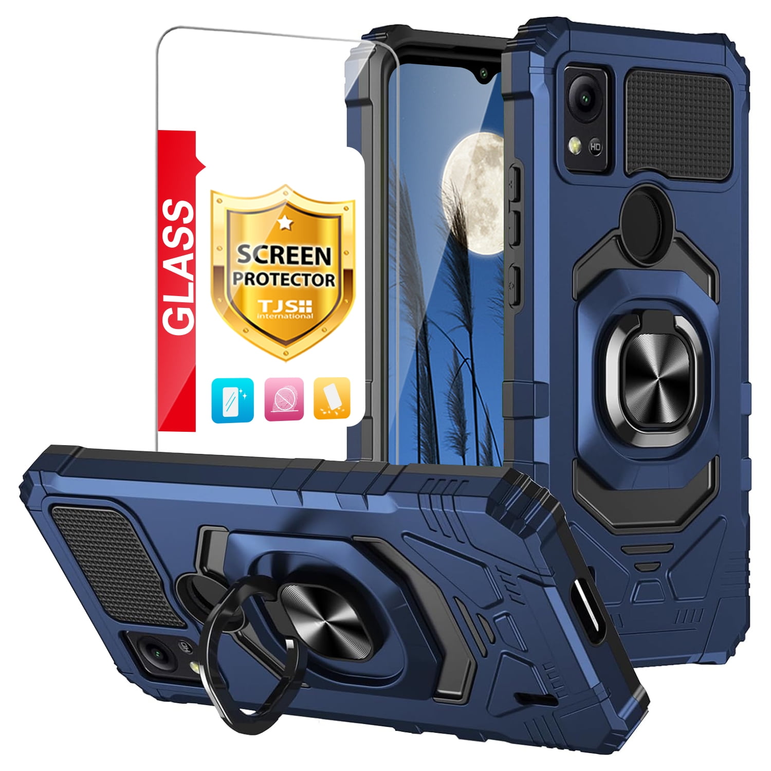 TJS for Cricket Icon 5 / AT&T Motivate 4 Phone Case, with Tempered ...