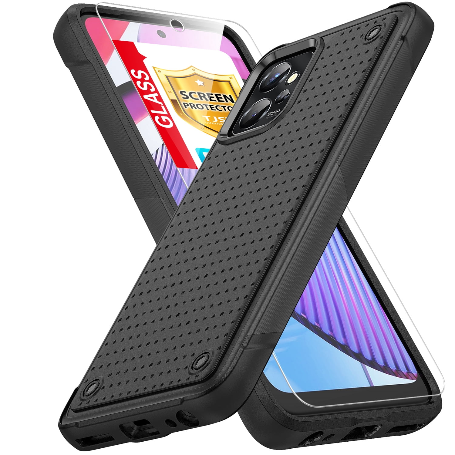 TJS for Motorola Moto G Power 2023 Phone Case, with Tempered Glass ...