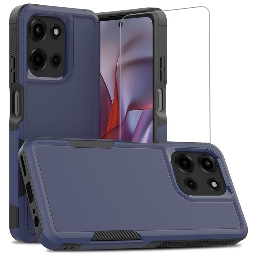 TJS Motorola Moto G Power 5G 2025 Phone Case, Tempered Glass, Rugged ...