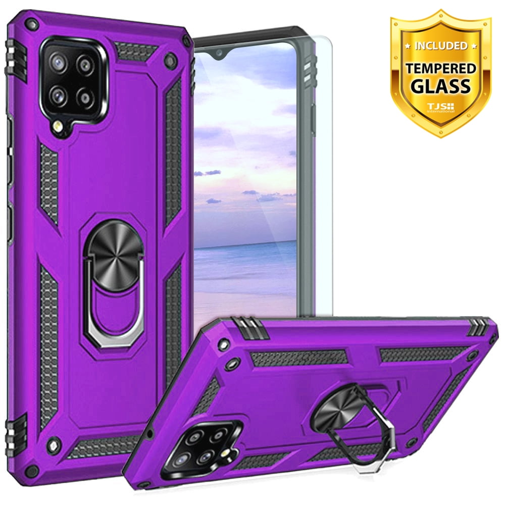 TJS Phone Case Compatible with Samsung Galaxy A12, with [Tempered Glass ...