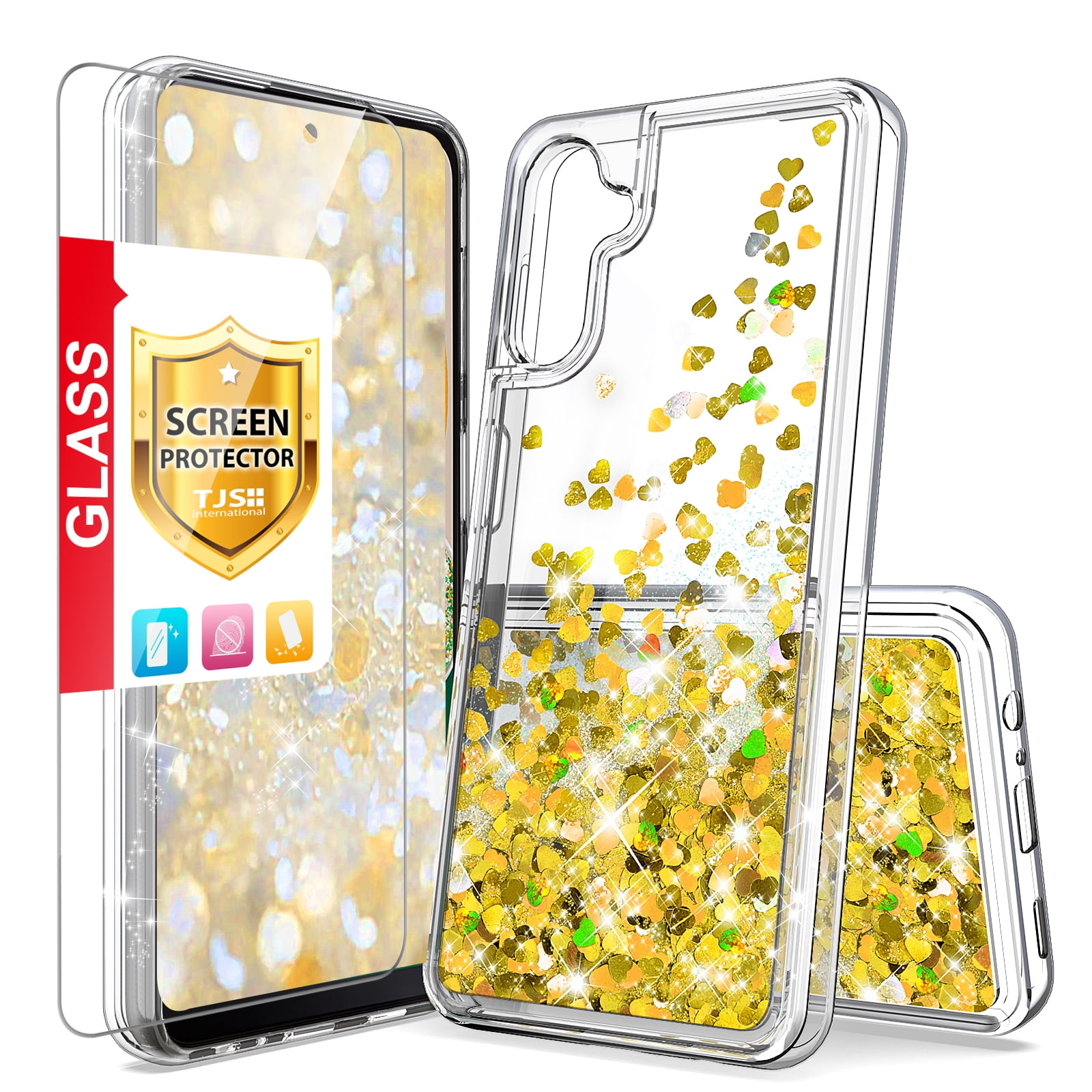 TJS for Samsung Galaxy A13 5G Phone Case, with Tempered Glass Screen ...