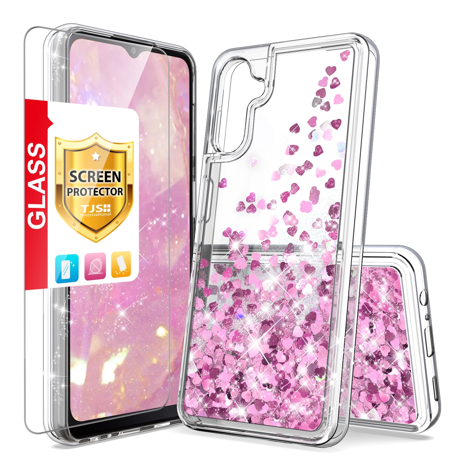 TJS for Samsung Galaxy A13 5G Phone Case, with Tempered Glass Screen ...