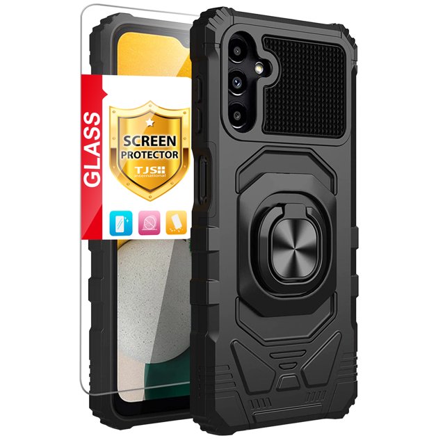 TJS for Samsung Galaxy A14 5G Phone Case, with Tempered Glass Screen Protector, [Military Grade ...