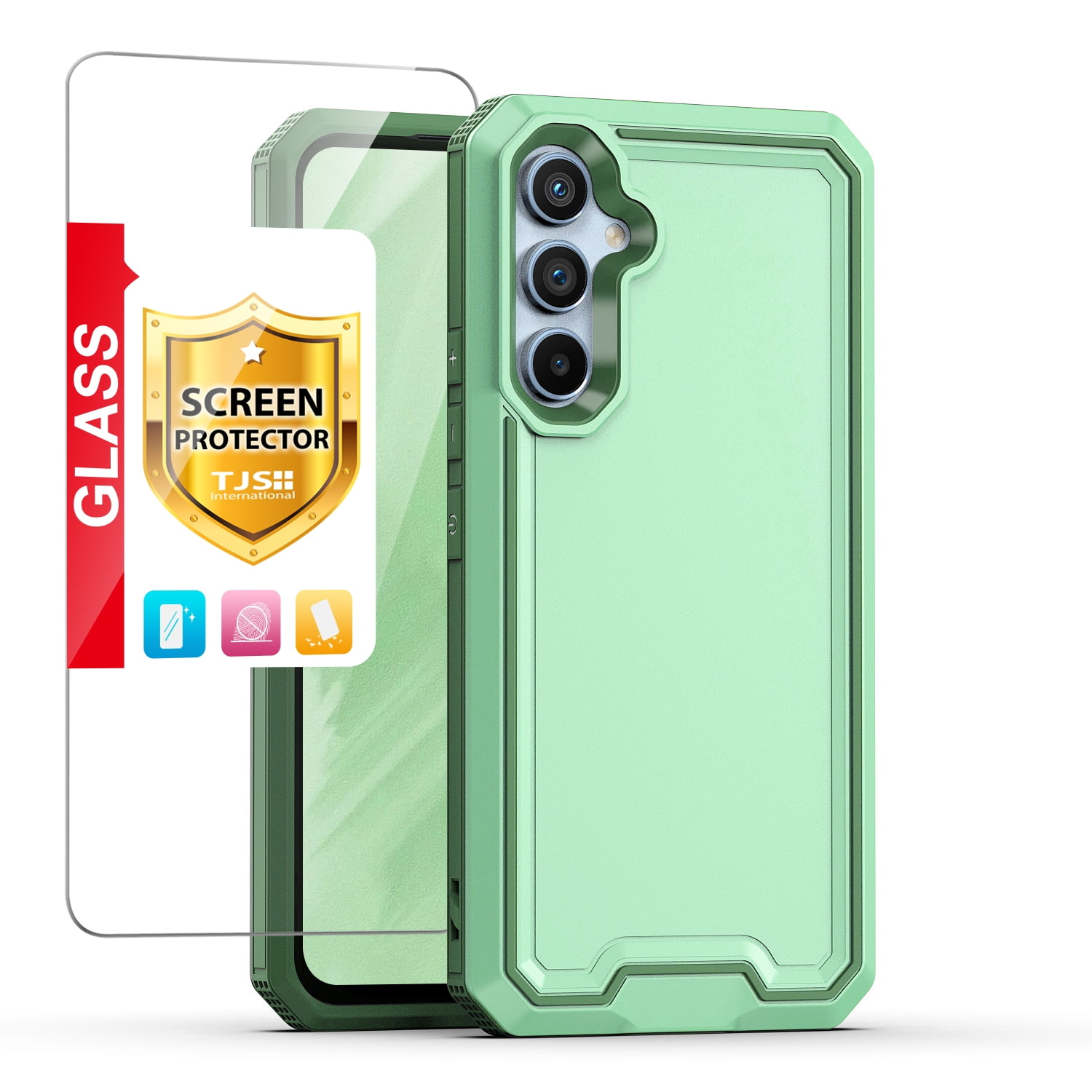 Tjs For Samsung Galaxy A15 5g Phone Case With Tempered Glass Screen