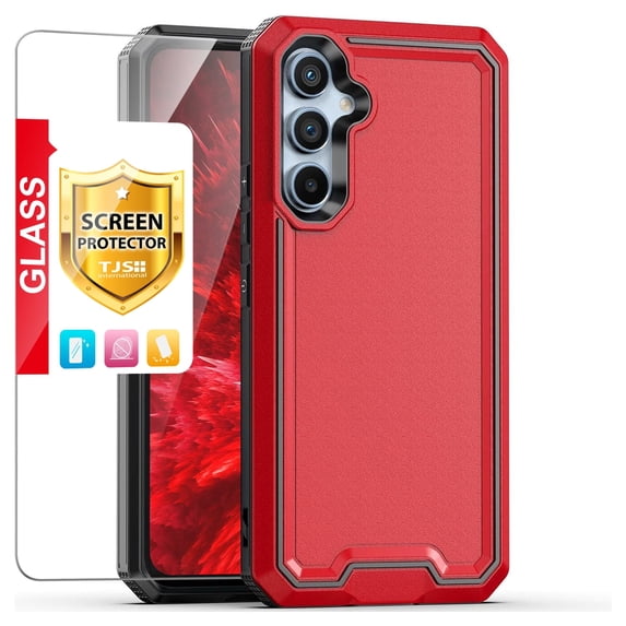 TJS for Samsung Galaxy A15 5G Phone Case, with Tempered Glass Screen ...