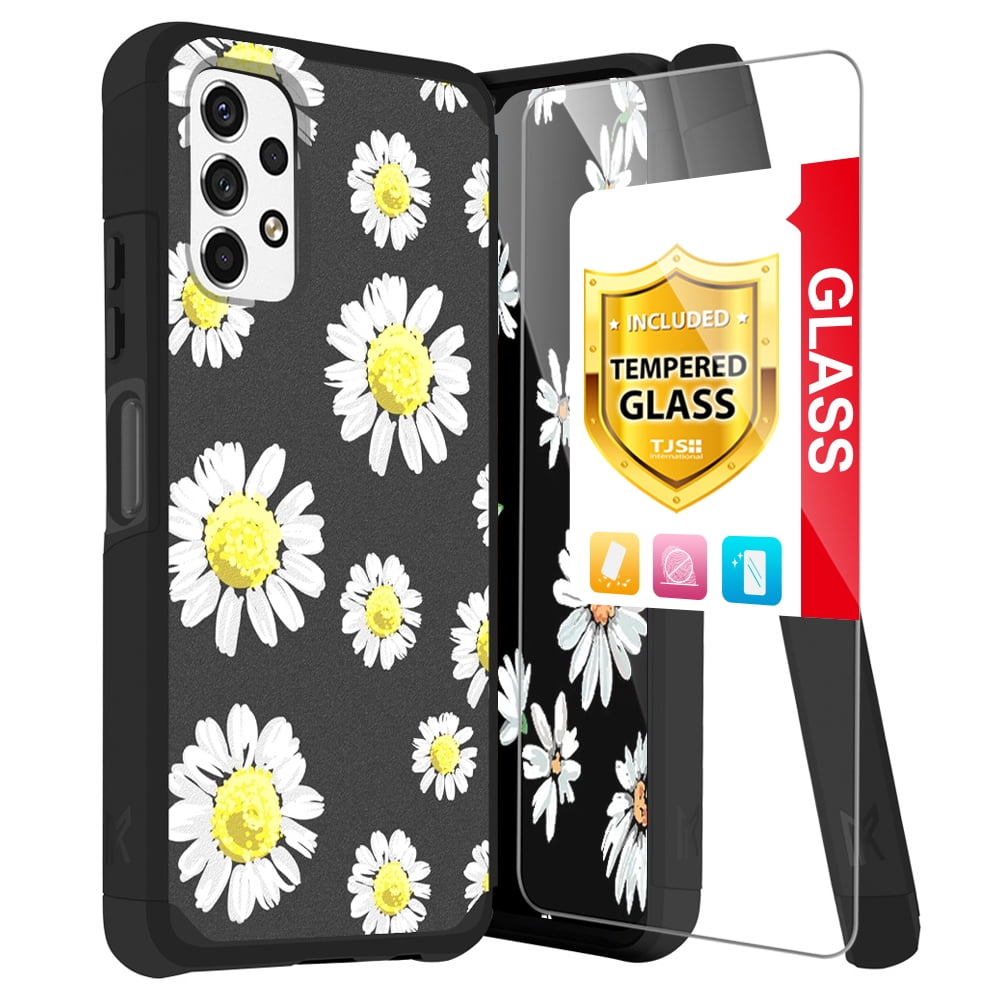 TJS for Samsung Galaxy A23 5G 4G Phone Case, with Tempered Glass Screen Protector, Magnetic ...