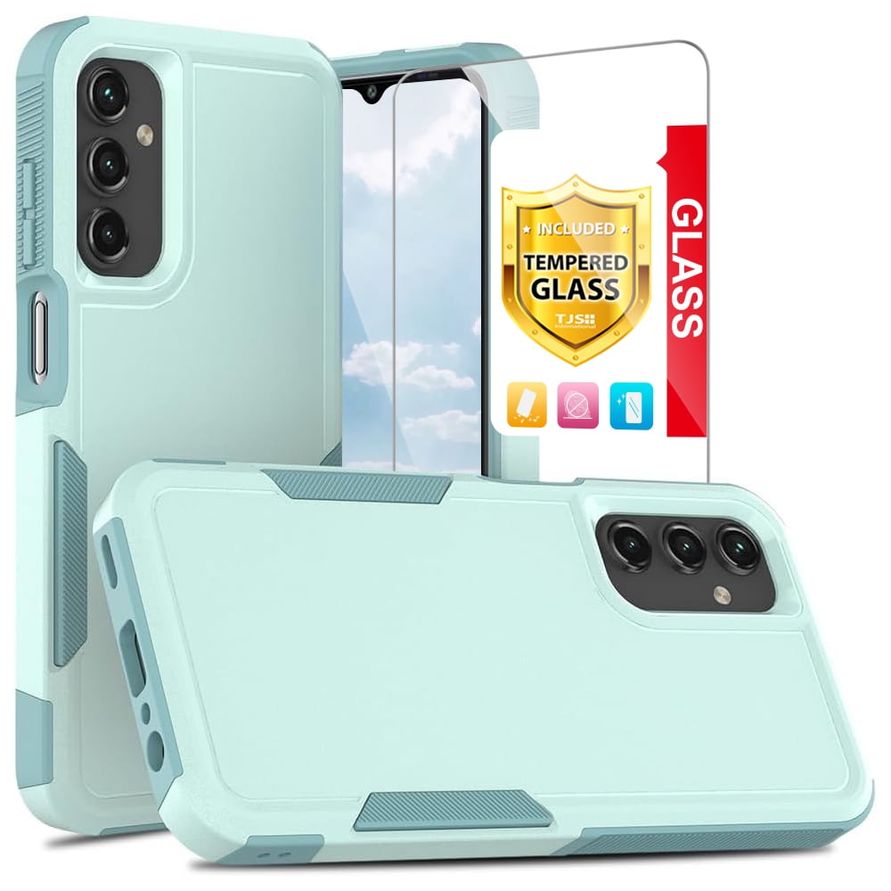 TJS for Samsung Galaxy A25 5G Phone Case, with Tempered Glass Screen Protector, Heavy Duty ...