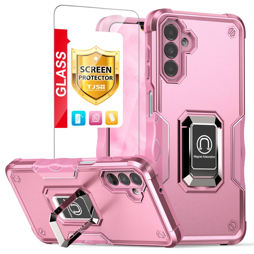 TJS for Samsung Galaxy A25 5G Phone Case, with Tempered Glass Screen ...