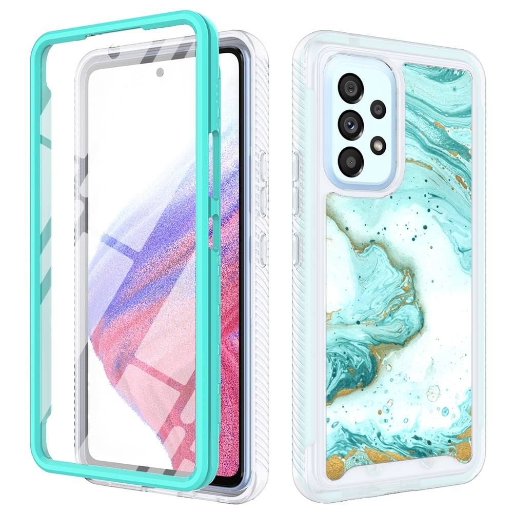 TJS for Samsung Galaxy A53 5G Phone Case, with Built-in Screen Protector, Full Body Protective ...
