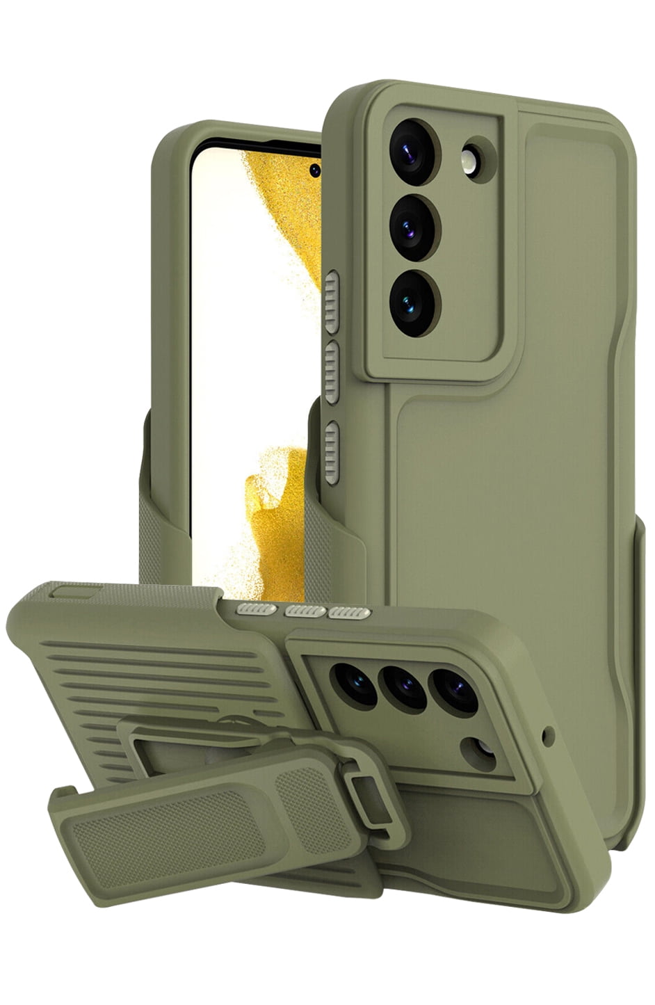 TJS for Samsung Galaxy S23 Case, with Belt Clip Holster, Heavy Duty ...