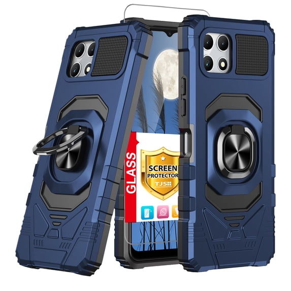 TJS Phone Case for T-Mobile Revvl 7 5G with Tempered Glass Screen ...