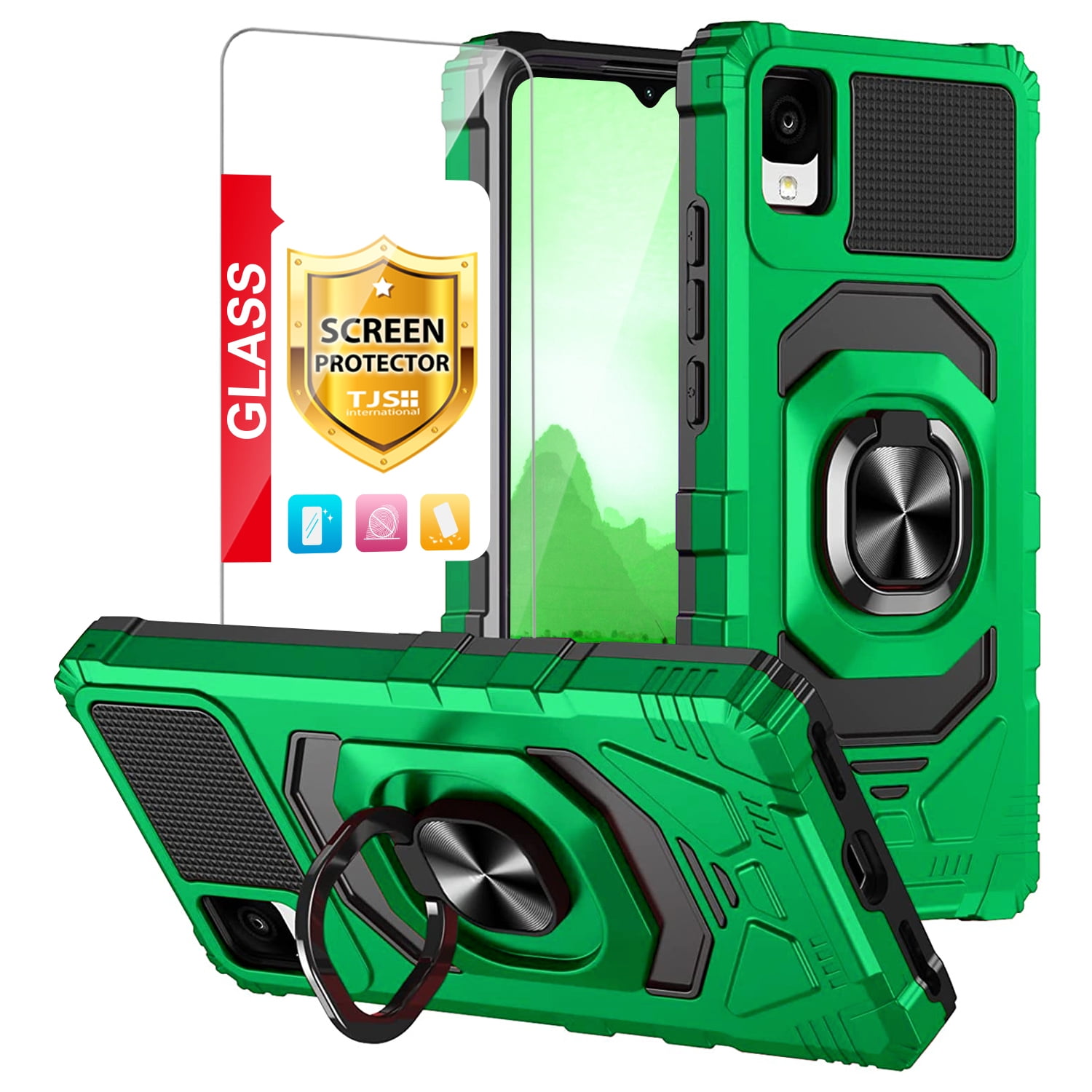 TJS for TCL 30 Z T602DL, TCL 30 LE Case, with Tempered Glass Screen ...