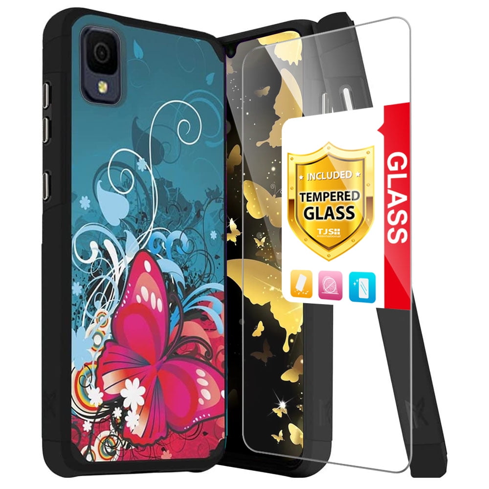 TJS TCL 30 Z/30 LE Phone Case, Tempered Glass Protector, Shockproof ...