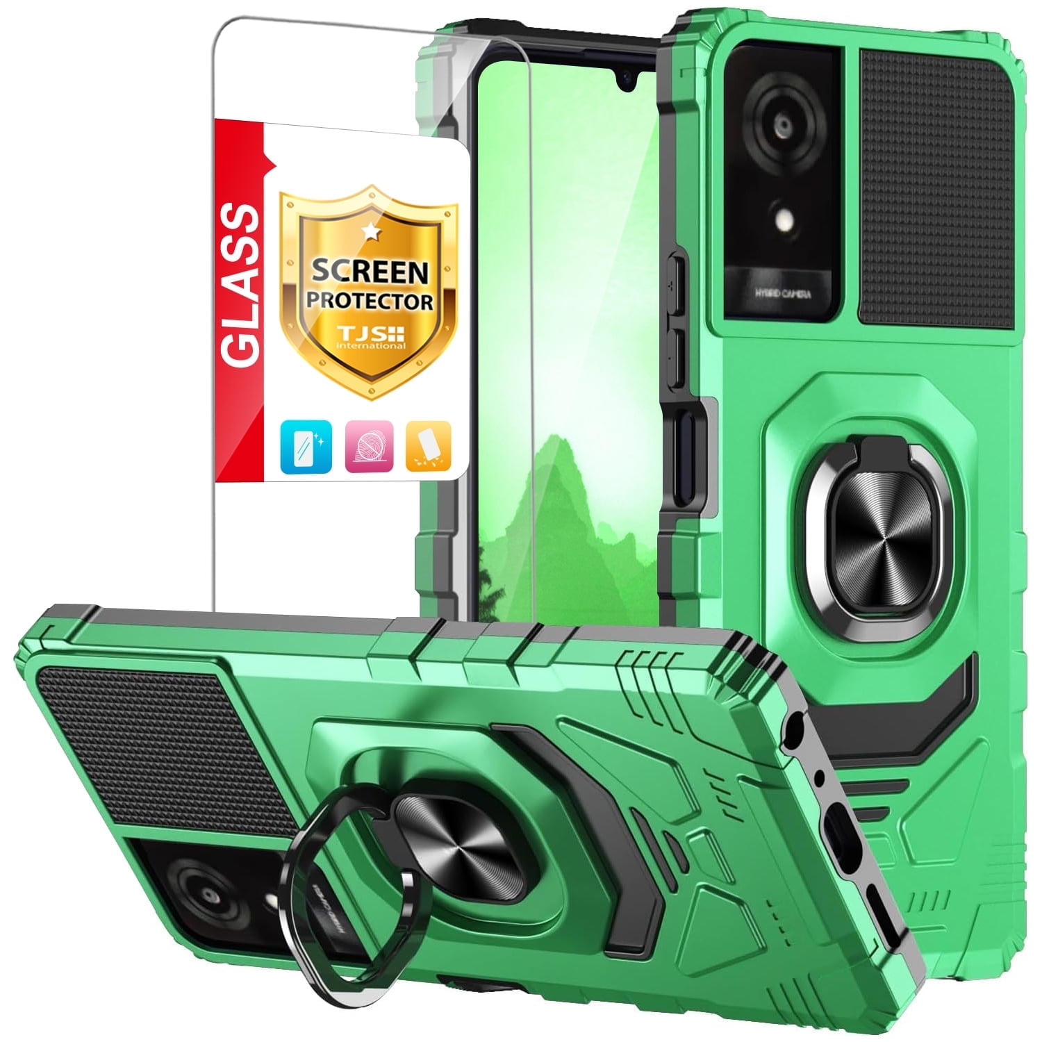 TJS for TCL K24 (T434D) / K23 Phone Case, with Tempered Glass Screen ...
