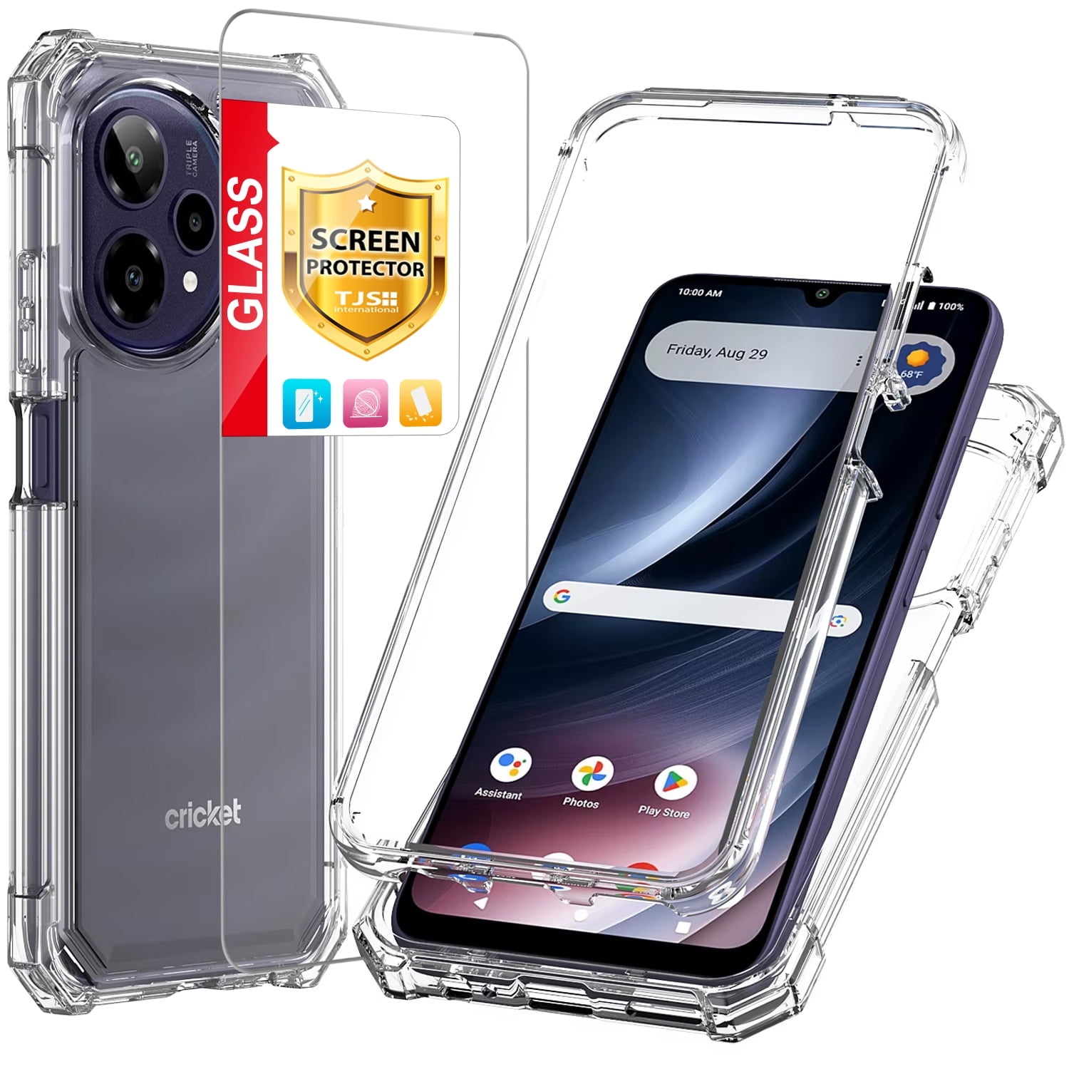 TJS Cricket Icon PLUS 2026 / AT&T Verge 2 Phone Case with Tempered ...