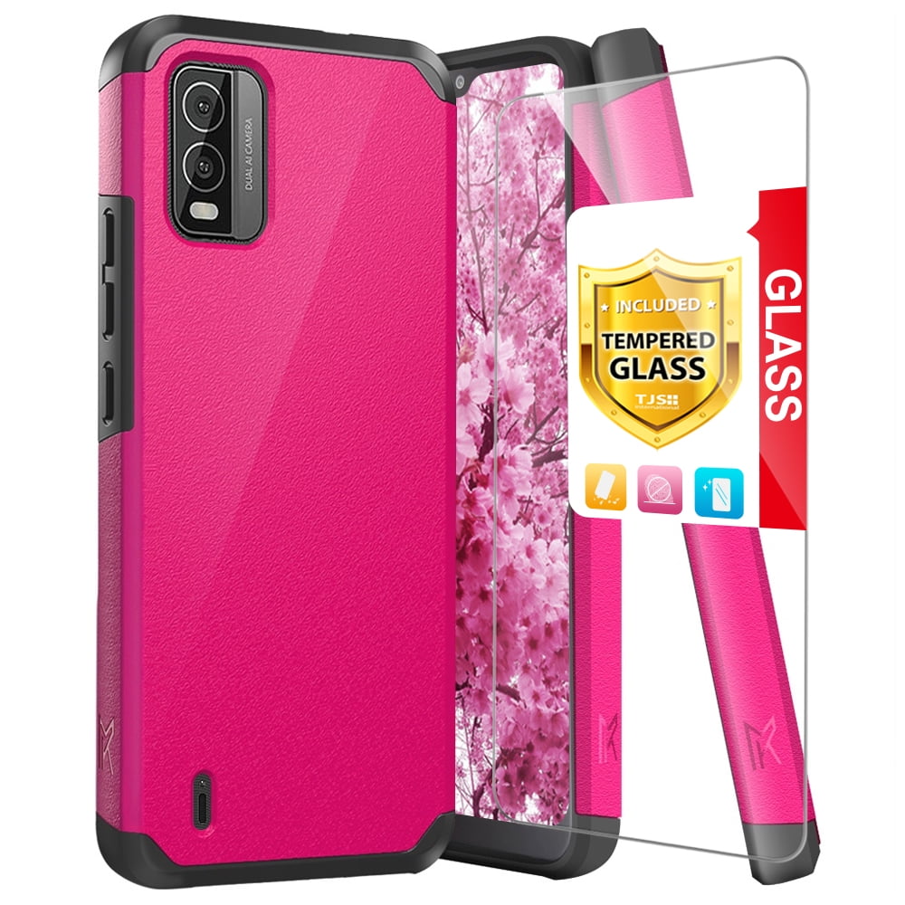 TJS for Nokia C210 Phone Case, with Tempered Glass Screen Protector ...