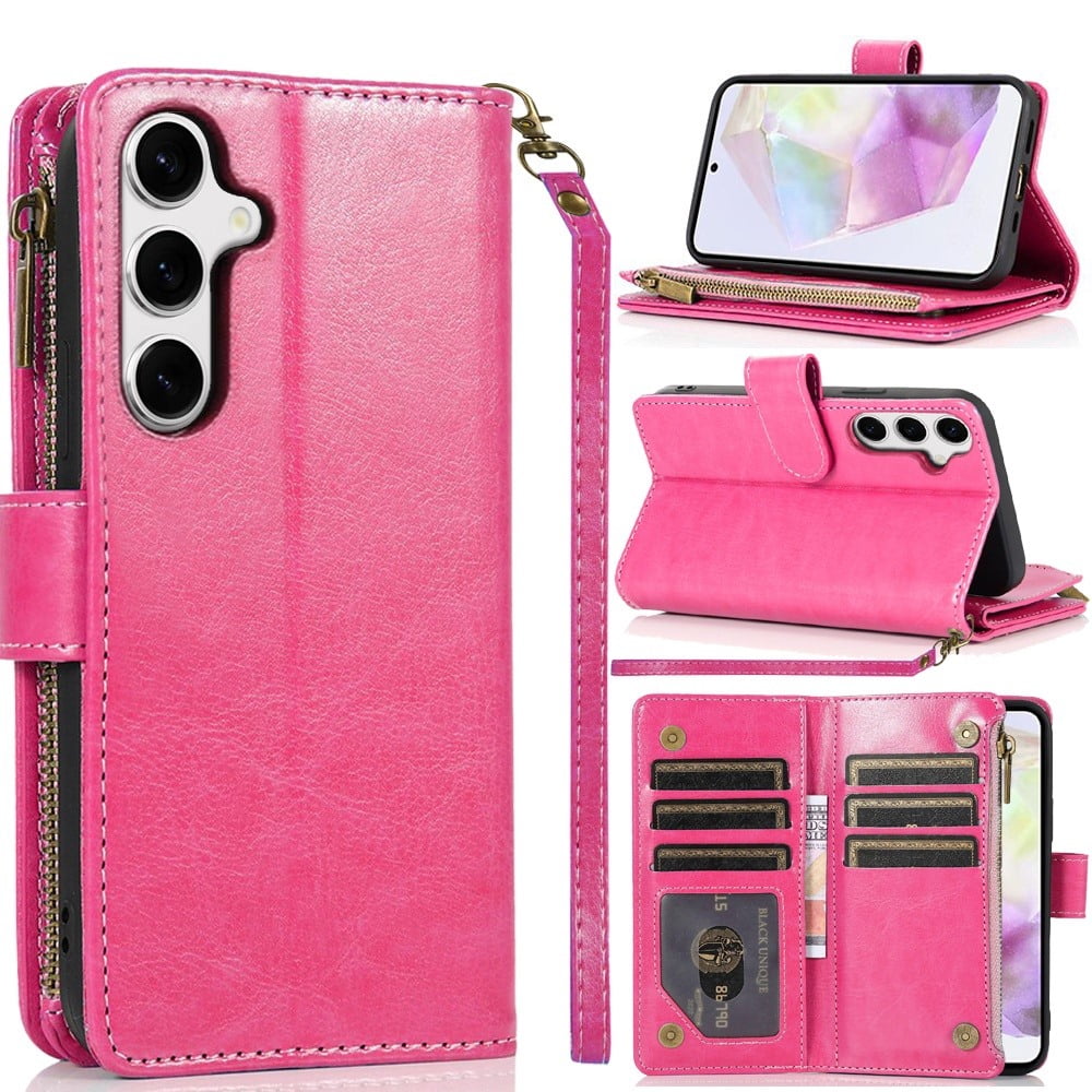 TJS for Samsung Galaxy A36 Phone Case, Luxury Wallet Card ID Zipper ...