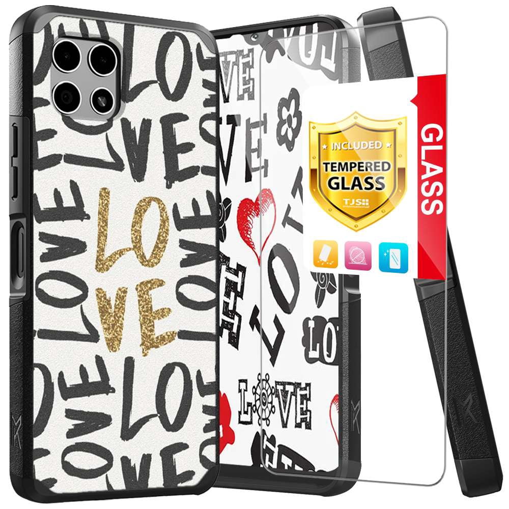 TJS for T-Mobile Revvl 7 5G Phone Case, with Tempered Glass Screen ...