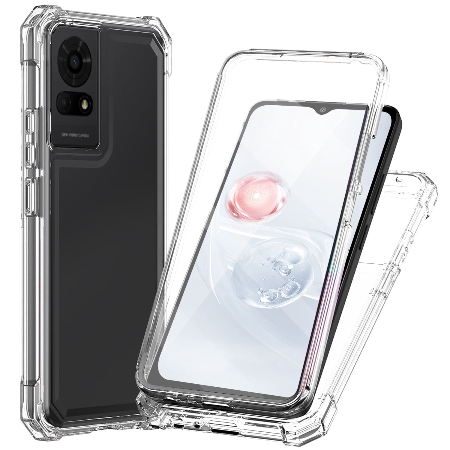 TJS Phone Case for TCL K24 T434D, K23, Clear Full-Body Protective Cover ...