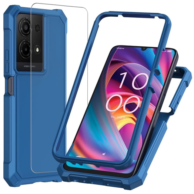 TJS for TCL K32 5G / K33 5G Phone Case, with Tempered Glass Screen ...