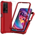 TJS for TCL K32 5G / K33 5G Phone Case, with Tempered Glass Screen ...