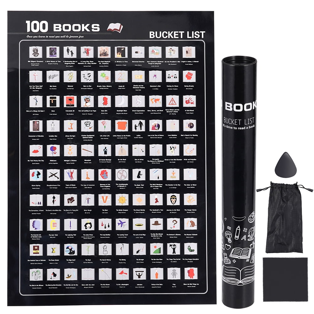 TJT Top 100 Books Scratch off Poster - 100 Must Read Book of All Time ...