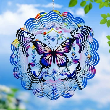 3D Metal Hanging Wind Spinners for Yard & Garden - Musical Instrument ...
