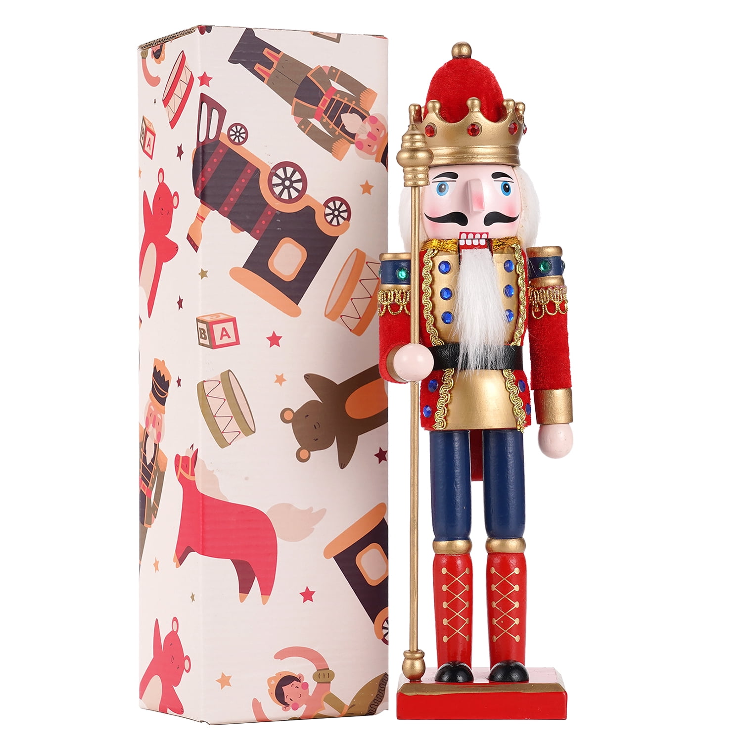 TJT 12 inch King Nutcracker Soldier Christmas Ornaments Decorations ...