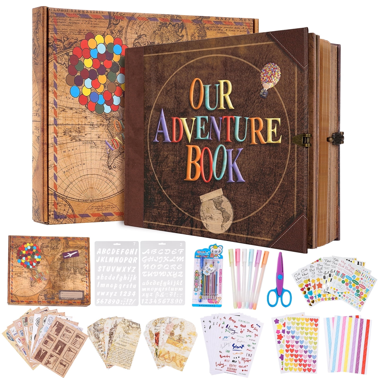 TJT 146 Pages Scrapbook Album, Photo Album Scrapbook with 35 Stickers ...