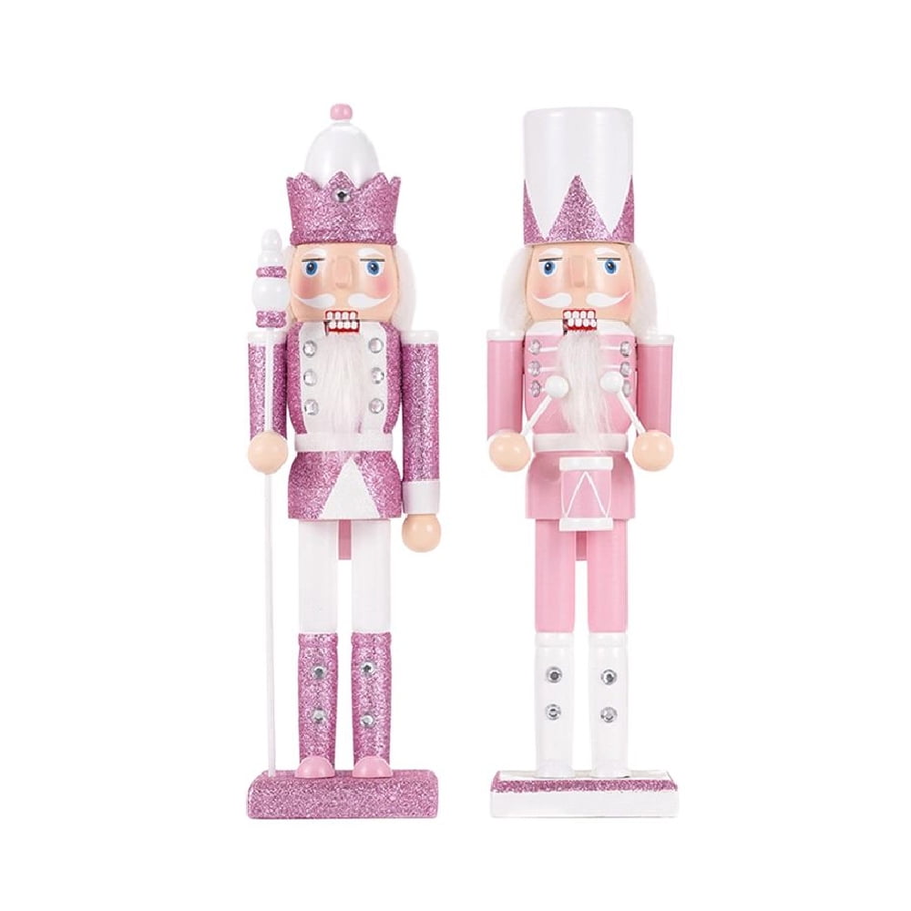 TJT 2PCS 12-inch Christmas Nutcracker Ornaments Wood Hanging ...
