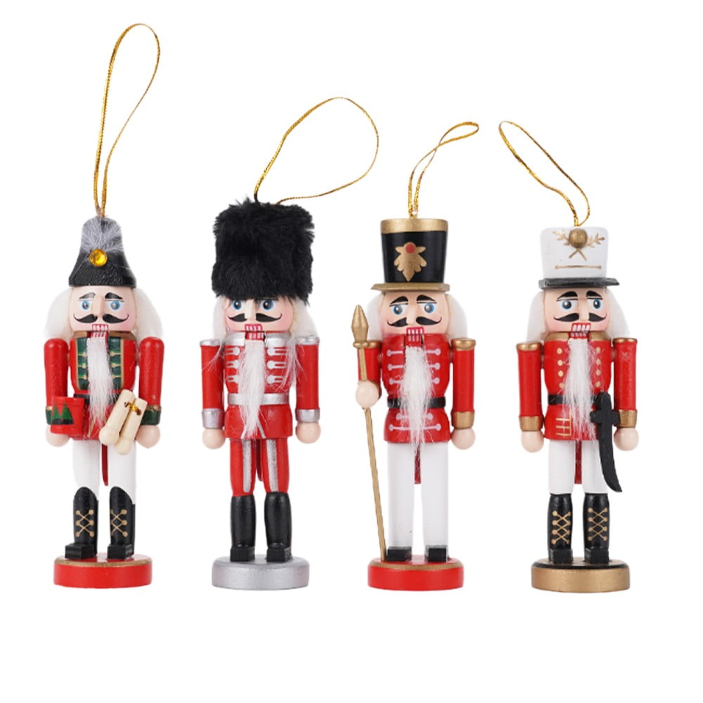 TJT 4-Piece Nutcracker Decorations, Christmas Nutcracker Soldier ...