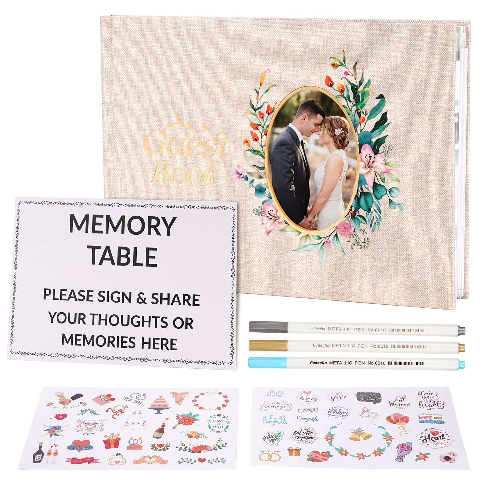 TJT 7.7 X 10.2 in Guest Book for Wedding Reception Baby Bridal Shower ...
