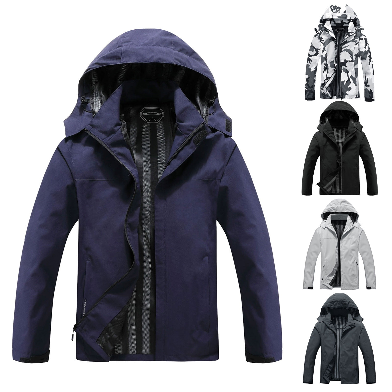TJUJUSO Men's Jacket Water Resistance Hooded Winter Coats For Men ...