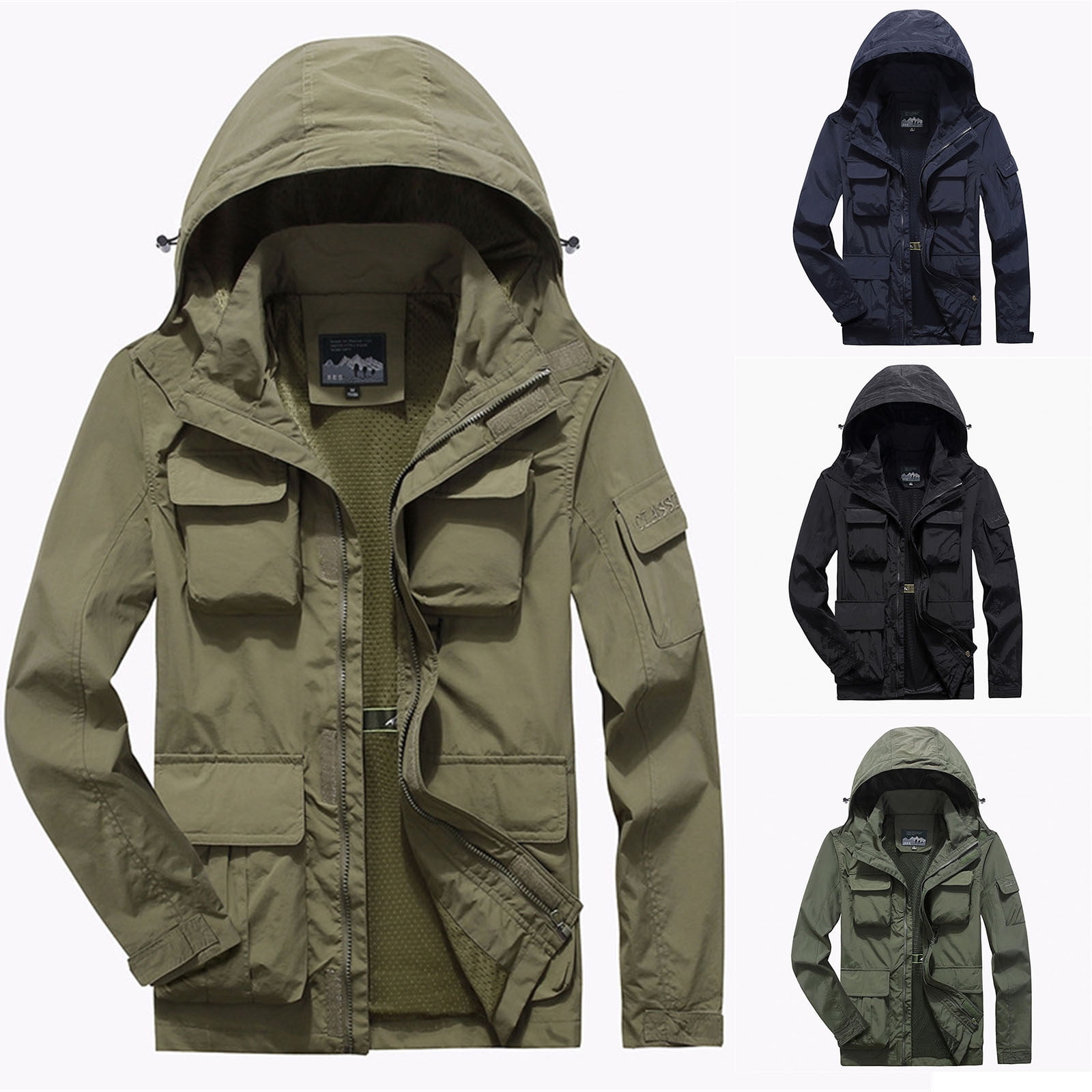 TJUJUSO Men's Jacket Water Resistance Hooded Winter Coats For Men ...