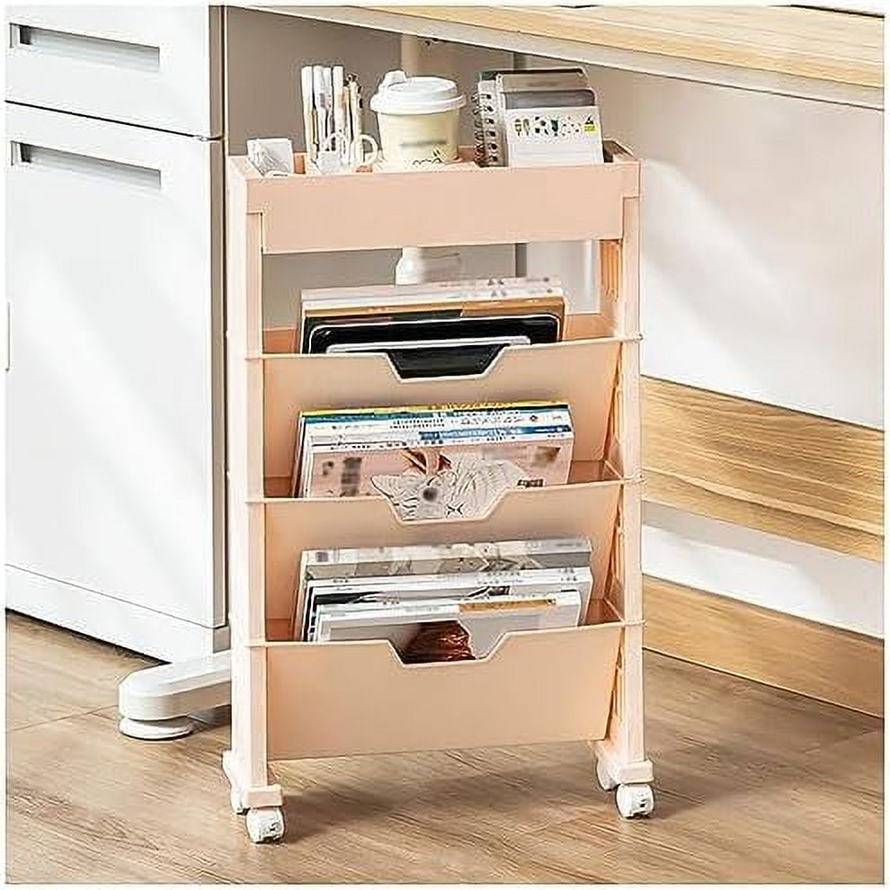 TJUNBOLIFE 3-Layer Bookshelves Bookshelf Open Mobile Bookcase with ...