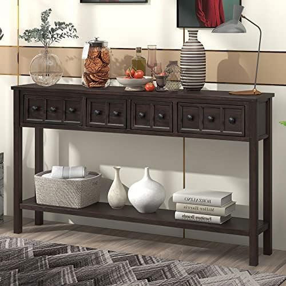 xrboomlife Antique Entry Console Table with Drawers 60" Long Sofa Table ...