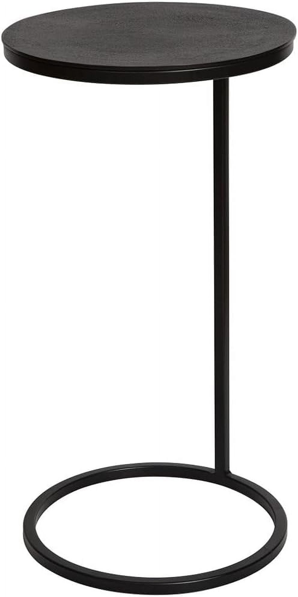 TJUNBOLIFE Brunei 12 1/2" Wide Aged Black and Bronze Round Accent Table ...