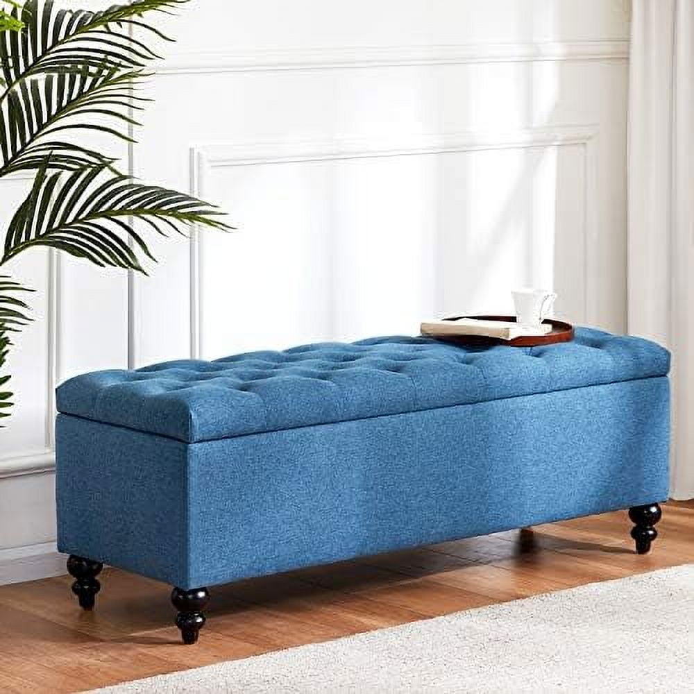 Tjunbolife Button Tufted Ottoman With In Upholstered Fabrics Large