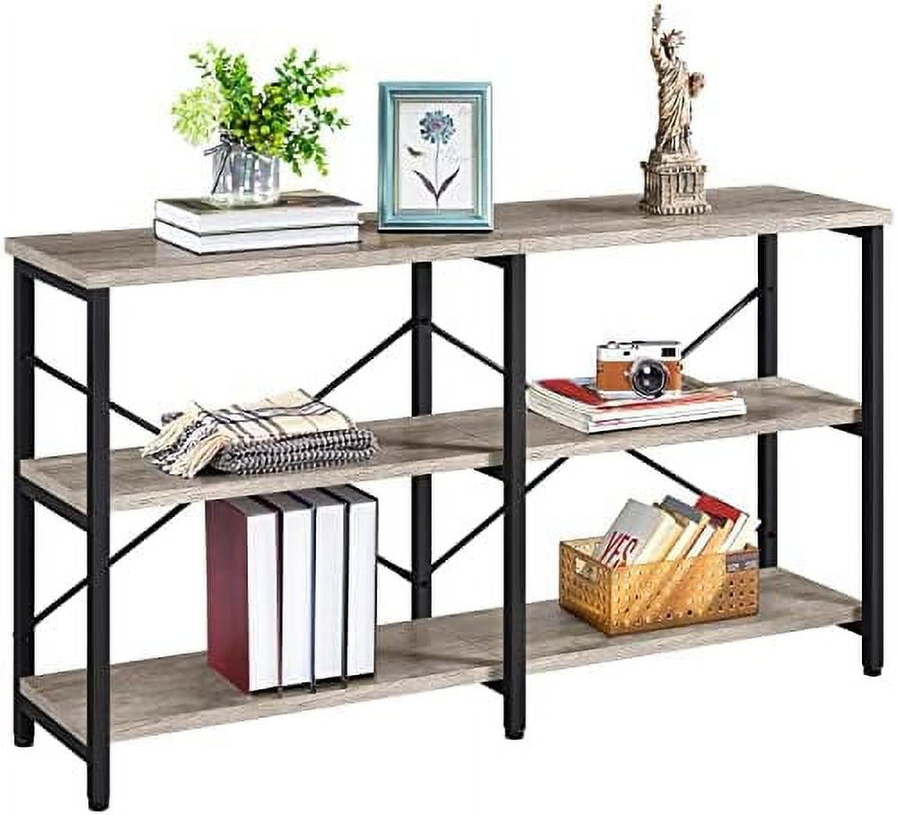 TJUNBOLIFE Console Table with Shelves 3-Tier Industrial Entryway Table ...