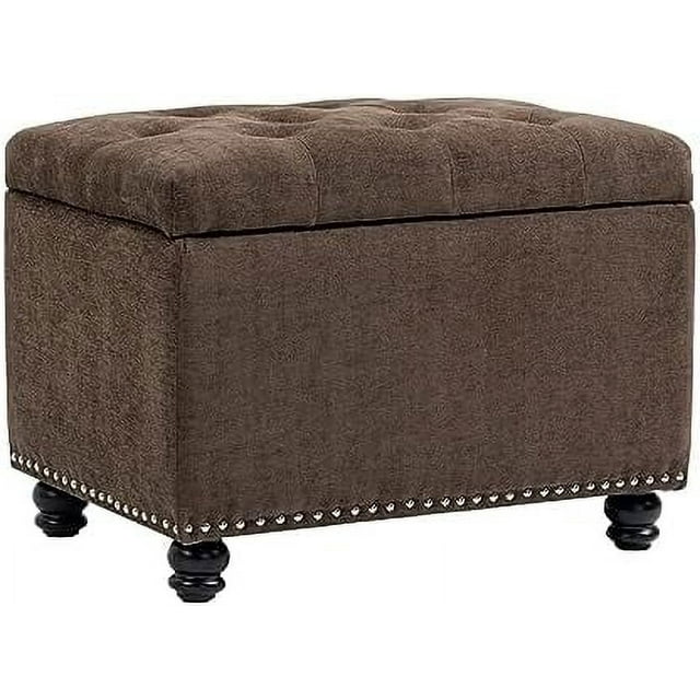 Tqnlkgz Upholstered Tufted Ottoman Ottoman Footstool With Safety Hinge