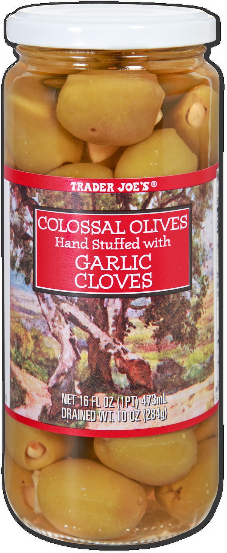TJs Colossal Olives Stuffed with Garlic Cloves 16 Fl Oz - Walmart.com