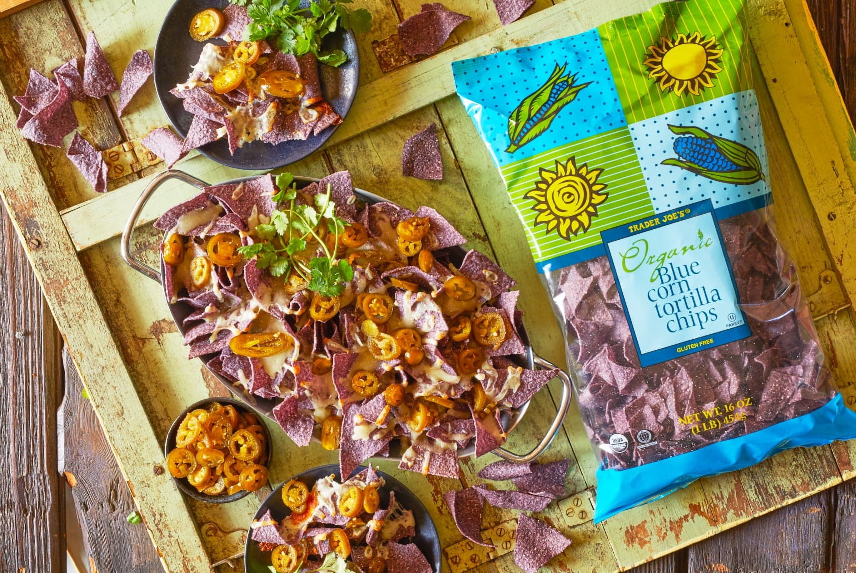 TJs Organic Blue Corn Tortilla Chips 16 Oz - Pack of 5 - Walmart.com