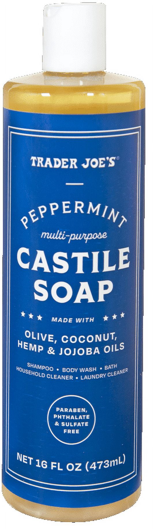 TJs Peppermint Multi-Purpose Castile Soap 16 Fl Oz - Pack of 2 ...