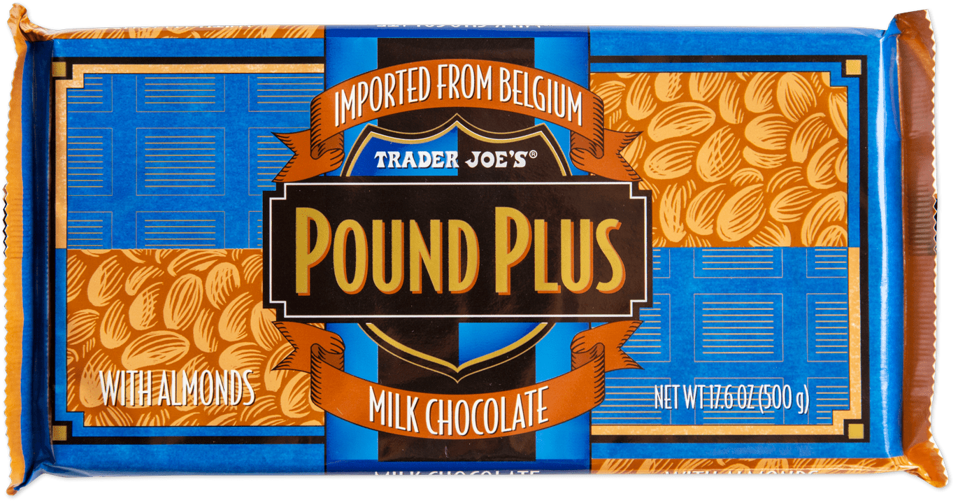 TJs Pound Plus Milk Chocolate Bar with Almonds 17.6 Oz - Pack of 5 ...